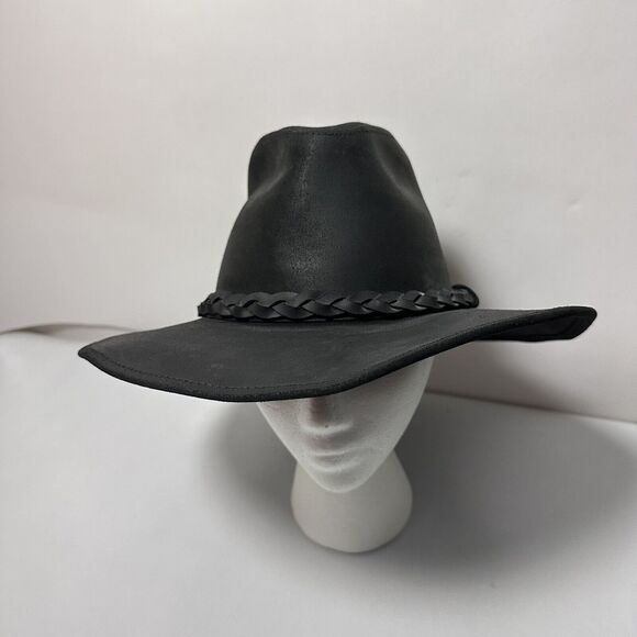 Wilson | Accessories | Vintage Wilson Hat Black Heavy Leather Cowboy ...